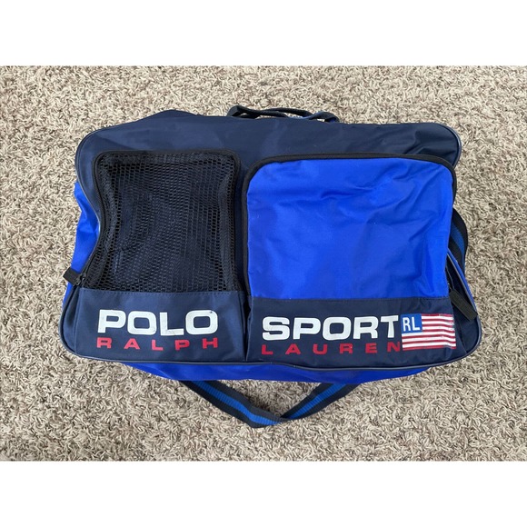 Ralph Lauren | Bags | Vintage Ralph Lauren Polo Sport Gym Bag Duffel Bag Spellout Flag Blue ...